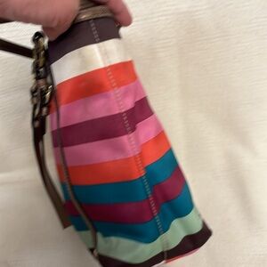 Coach | Bags | Coach Striped Multicolor Handbag | Poshmark